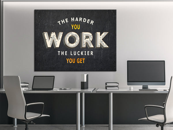 Work Harder Canvas Print - Motivational, Inspirational Canvas Wall Art ...