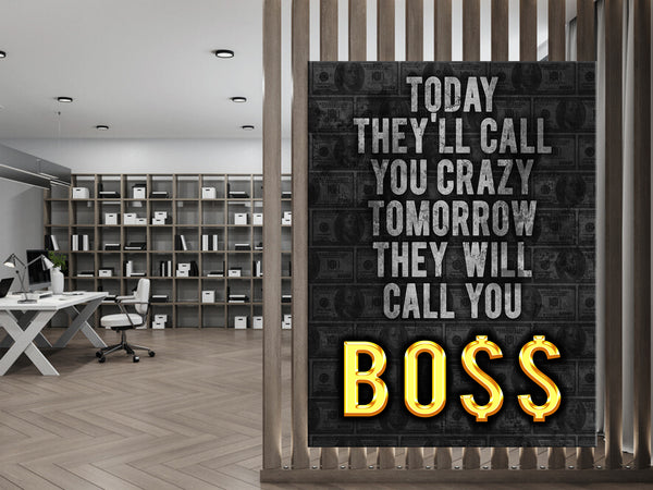 Boss Canvas Print - Motivational, Inspirational Canvas Wall Art ...