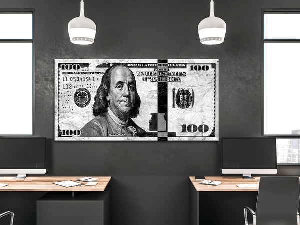 Marble Money Canvas Print - Motivational, Inspirational Canvas Wall Art ...