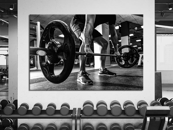 Gym Rod Canvas Wall Art - Fitness Motivational Canvas Prints ...